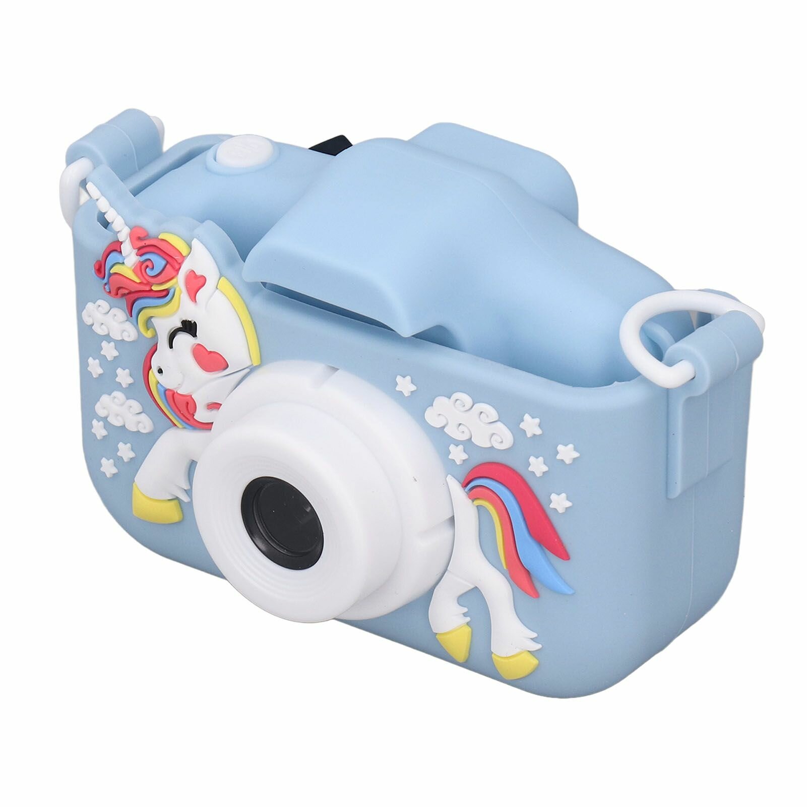 Детский фотоаппарат игрушка, Цифровая видеокамера с милым рисунком, Портативная камера для ребенка синего цвета ABS, 600mAh батарея