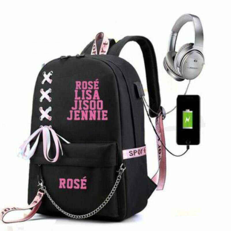 Школьный рюкзак для подростков Модный Usb с зарядкой BlackPink 45*30*18 см