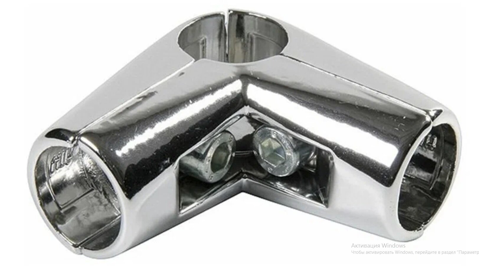 Держатель угловой двойной, зажим угловой для труб в 4-х направлениях, хром- 8 шт. в упаковке.