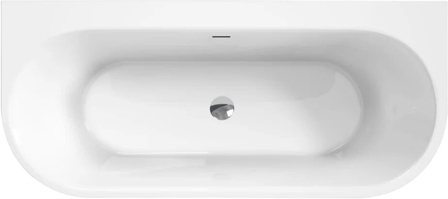 Акриловая ванна BelBagno BB711-1700-750 170x75, пристенная, белая, глянцевая, овальная