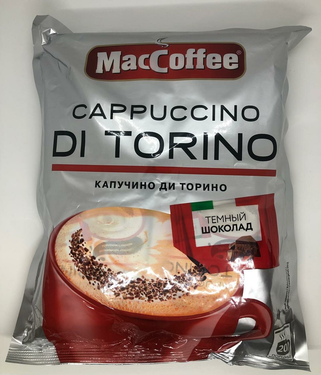 Кофейный напиток MacCoffee Cappuccino di Torino с шоколадной крошкой растворимый 20 пак