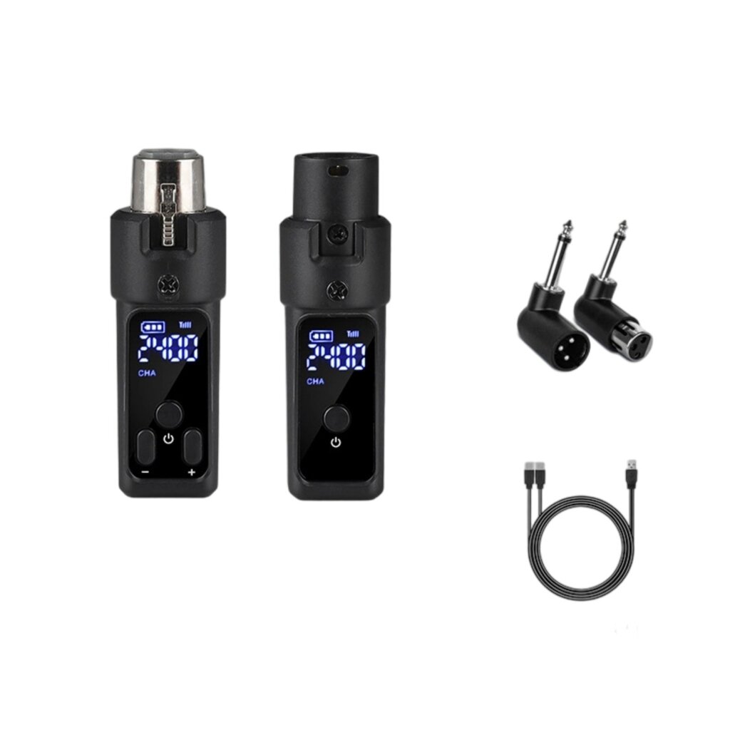 Микрофон, подключенный к беспроводному емкостному динамическому микрофону приемник сигнала передатчика transmitter-1 перетащите 1