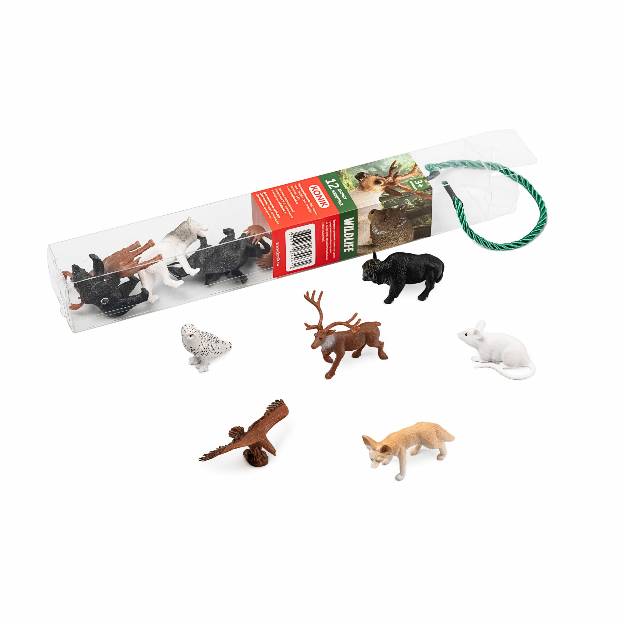 Коллекционная фигурка KONIK Набор мини-фигурок Wildlife (туба, 12 шт) - лесные животные