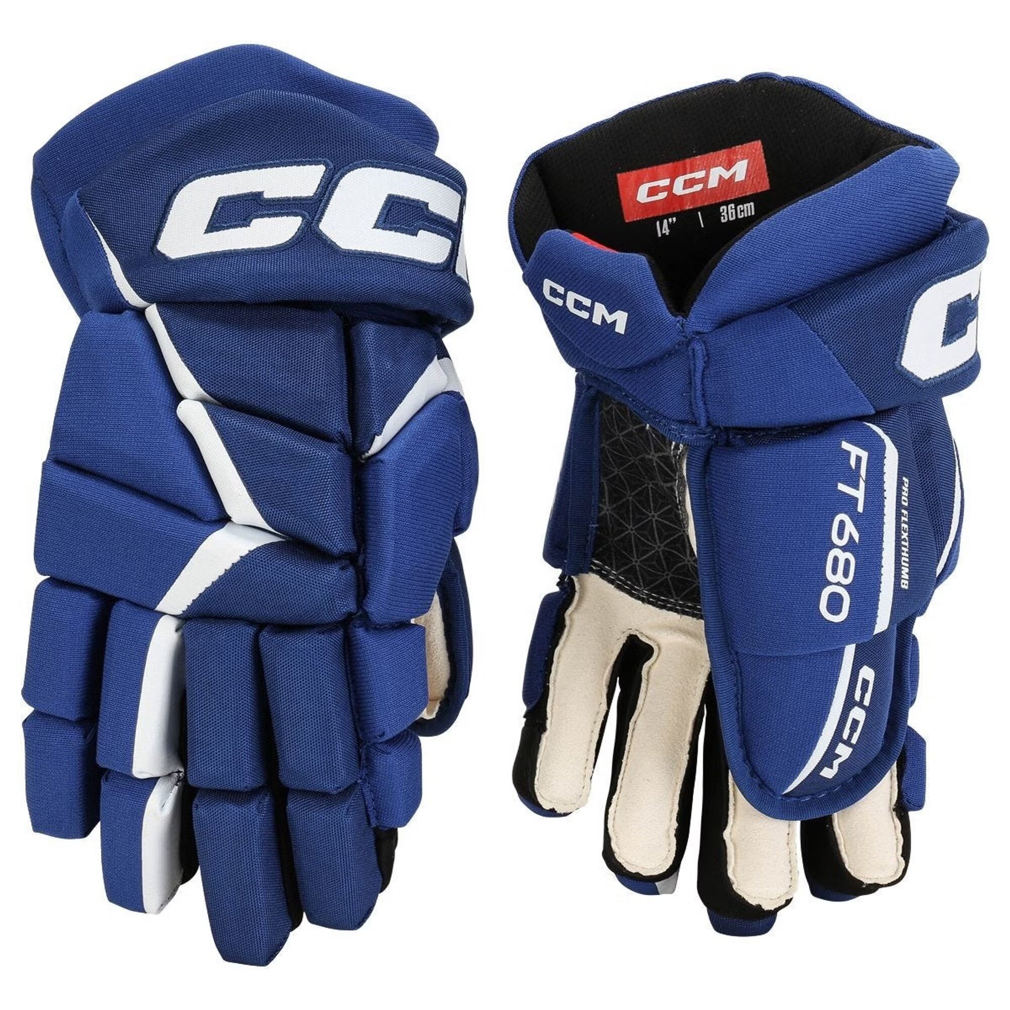 Перчатки хоккейные CCM "HG JETSPEED 680" JR, размер 12, для юниоров, королевский синий