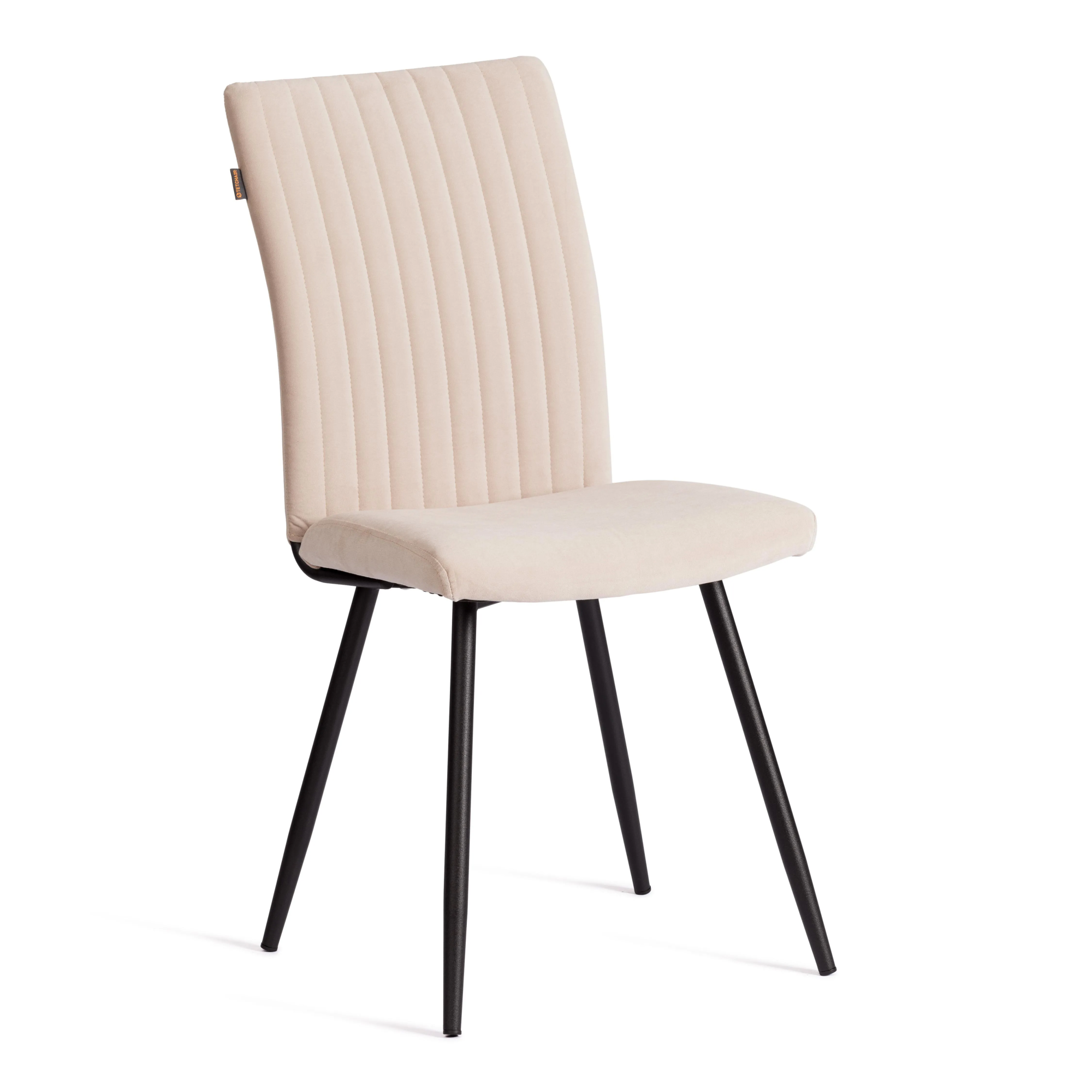 Стул обеденный Monte Carlo TetChair бежевый, ткань и металл, мягкое сиденье, без подлокотников