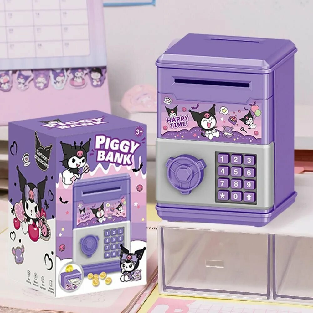 Копилка для денег "Фиолетово-черный Куломи", 12х8 см, 1 штука