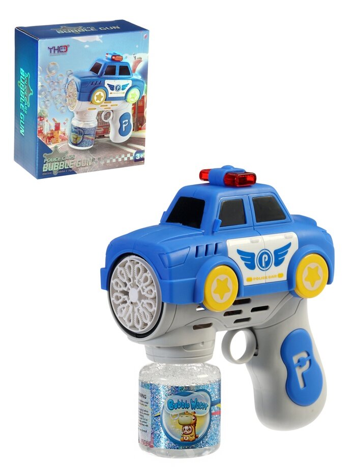 Генератор мыльных пузырей "Полицейская машина", световые эффекты, работает от батареек