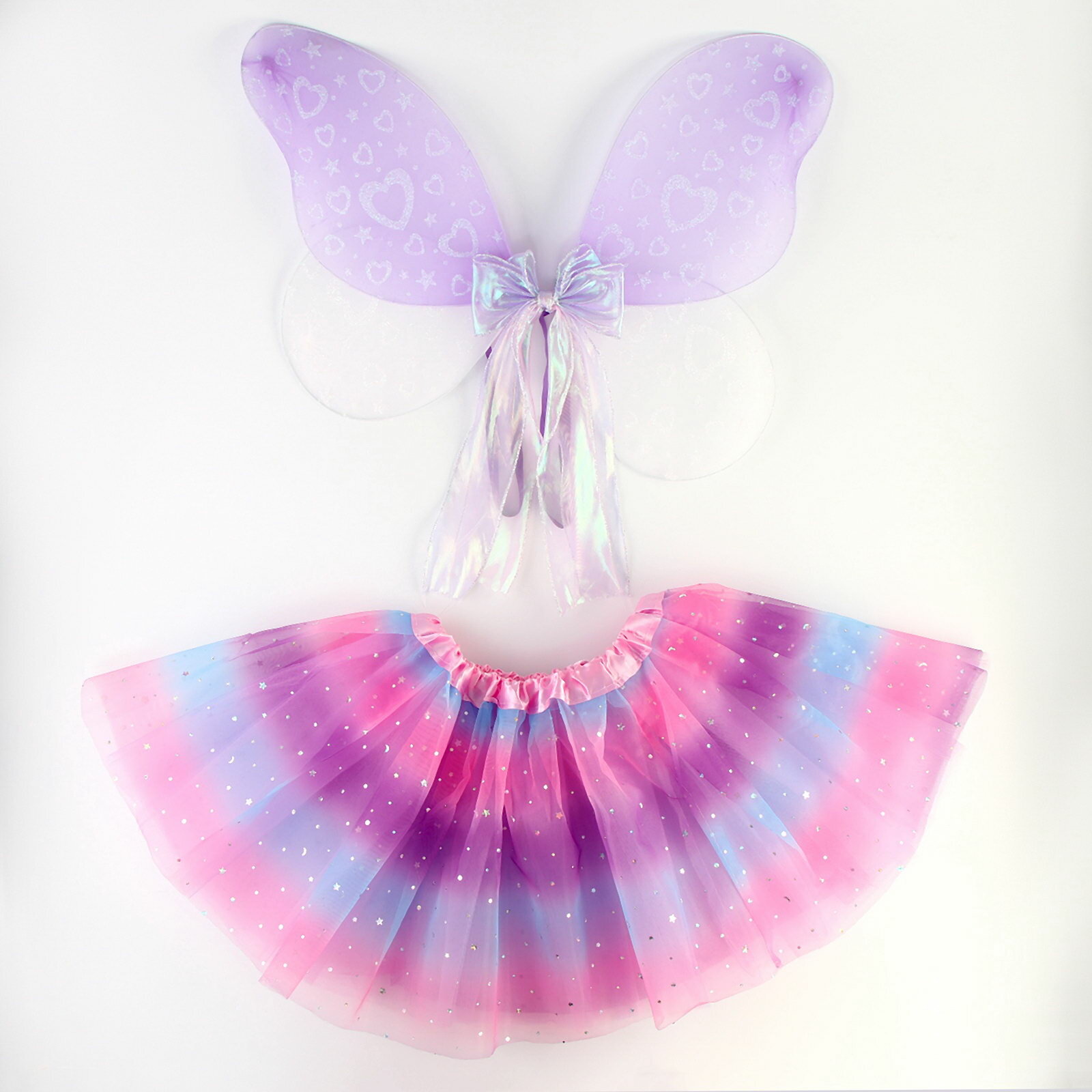 Карнавальный набор "Бабочка", юбка, крылья. радужный с блёстками