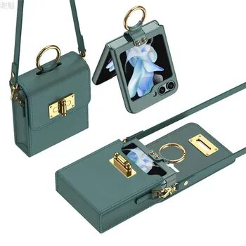 Чехол для телефона премиум-класса для Samsung Galaxy Z Flip5 5G Flip 5 Противоскользящее кольцо для пальцев Простая мини-сумка для защиты телефона