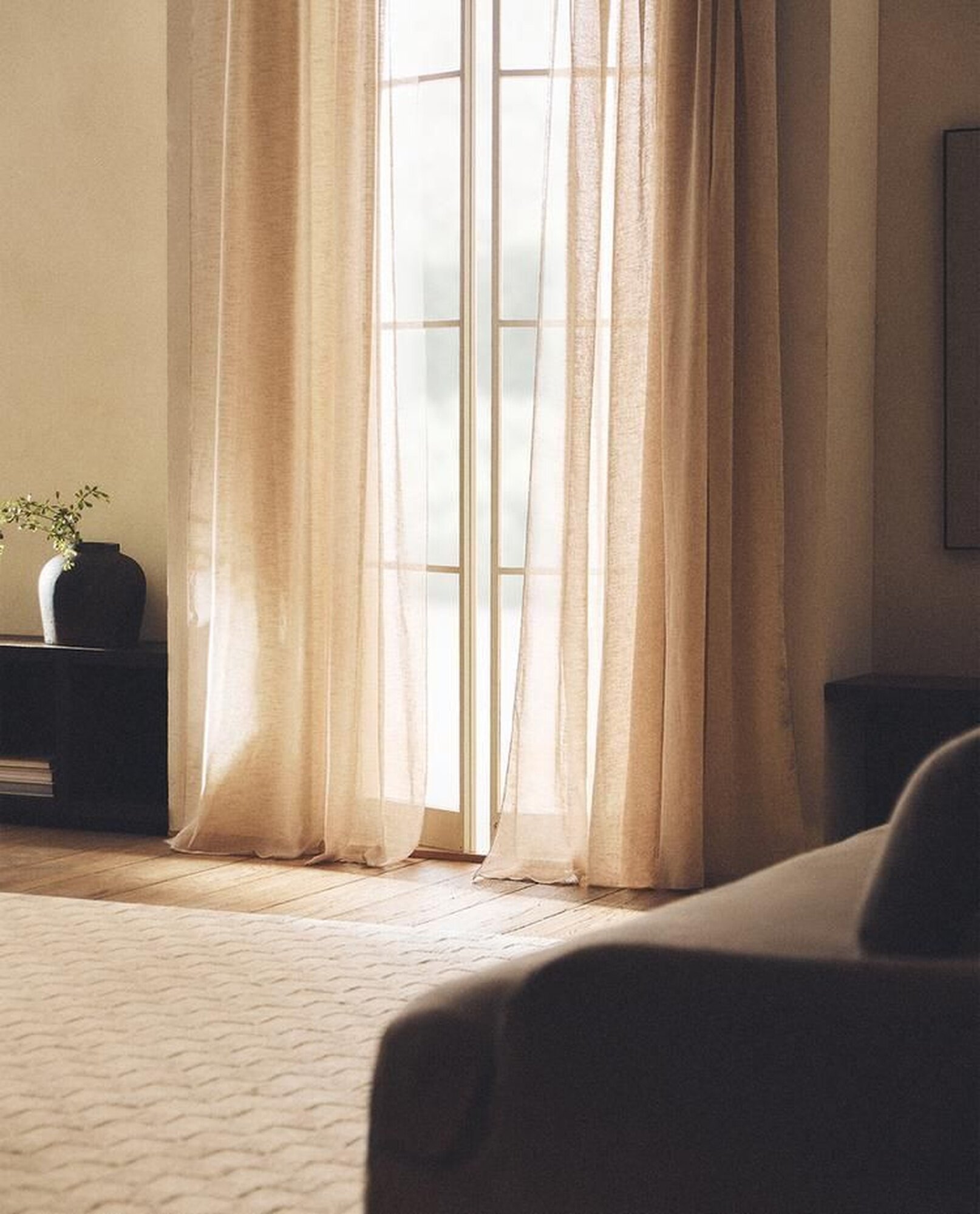 Прозрачная штора двойной ширины, 280 x 300 см, светло-бежевый, ZARA HOME 1306/032