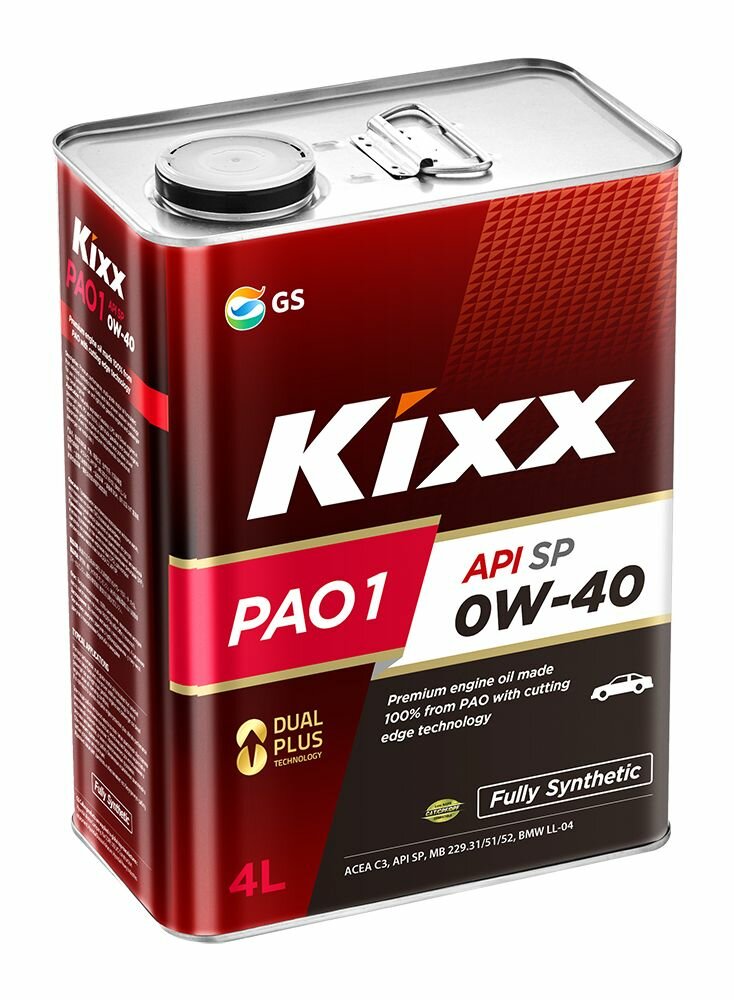 Масло моторное Kixx Kixx PAO 100 0W-40 - 4 литра, L202144TR1.