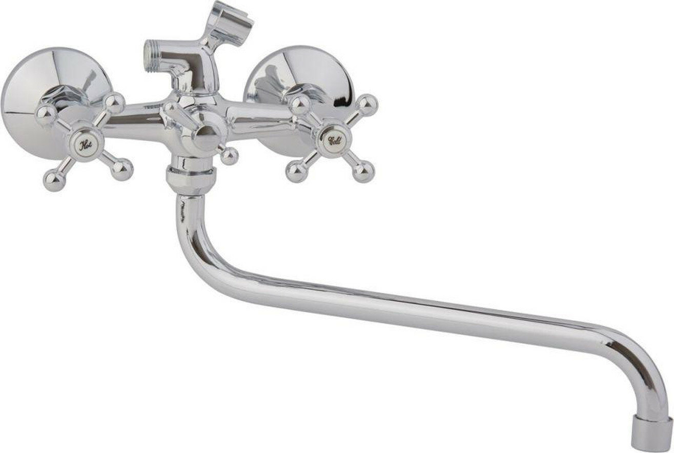 Смеситель для ванны Arco А2507, двухвентильный, металлический, круглый излив