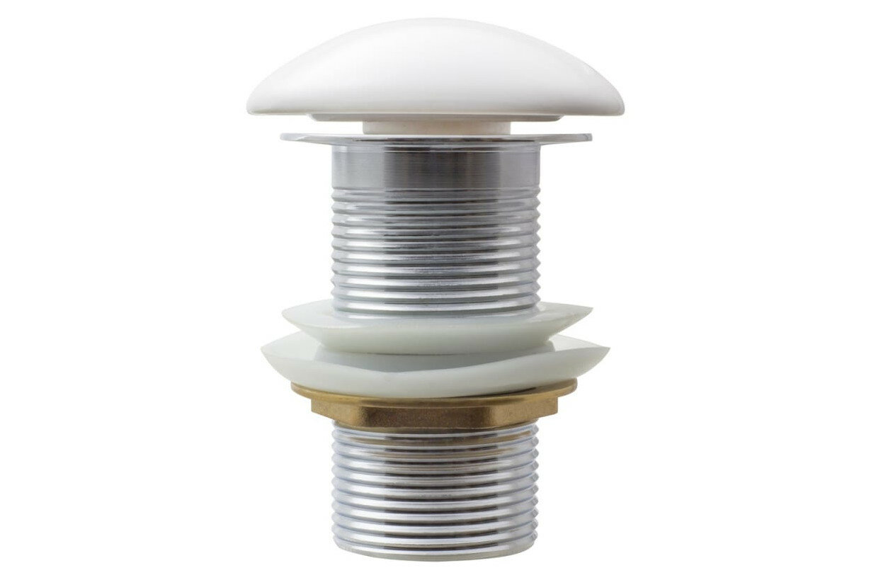 Выпуск MP, донный клапан для умывальника 1.1/4", клик-клак без перелива (белая керамич. крышка)