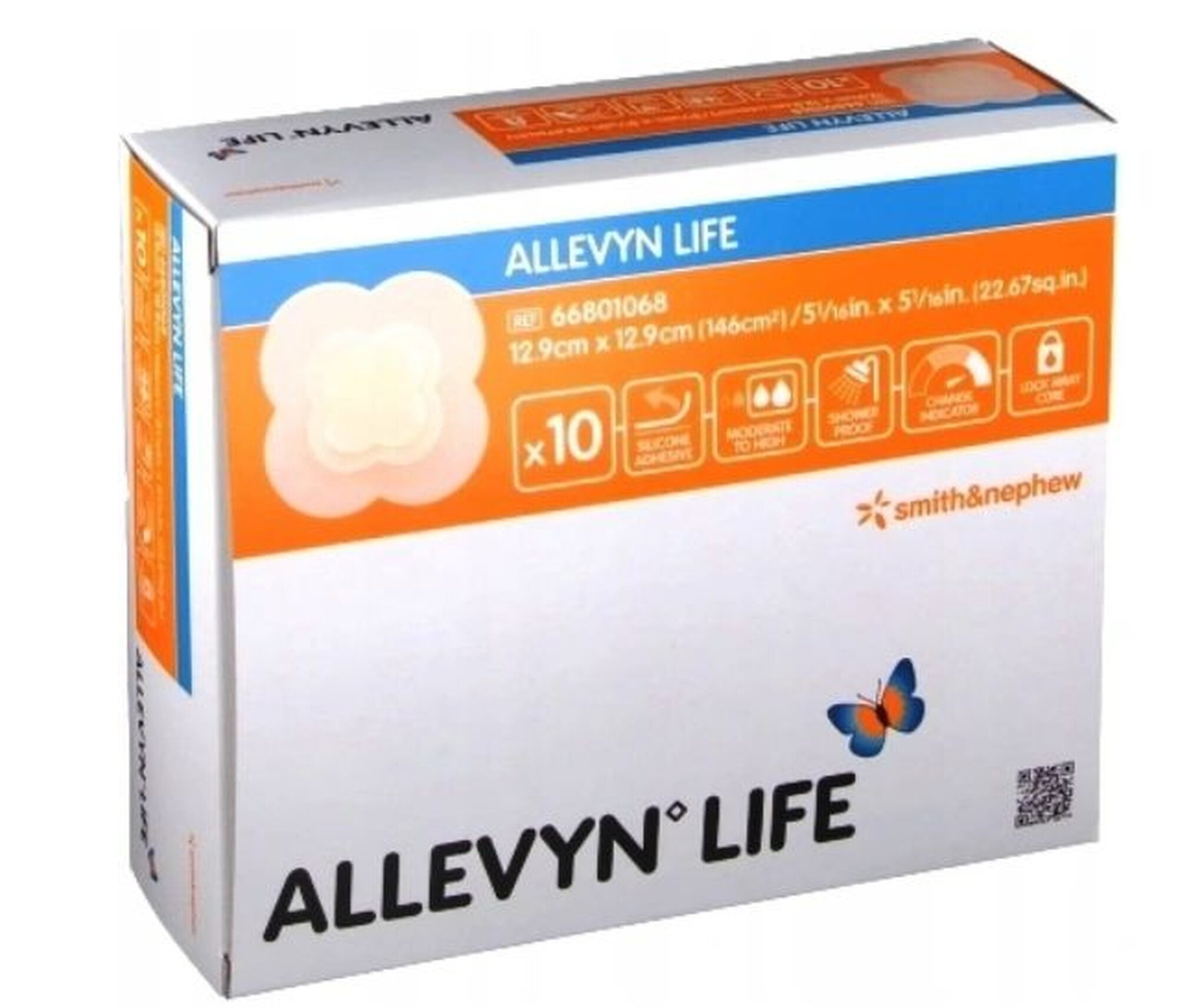 Пенная повязка надежное прилипание Smith & Nephew Allevyn Life 12,9x12,9 см 10 шт.