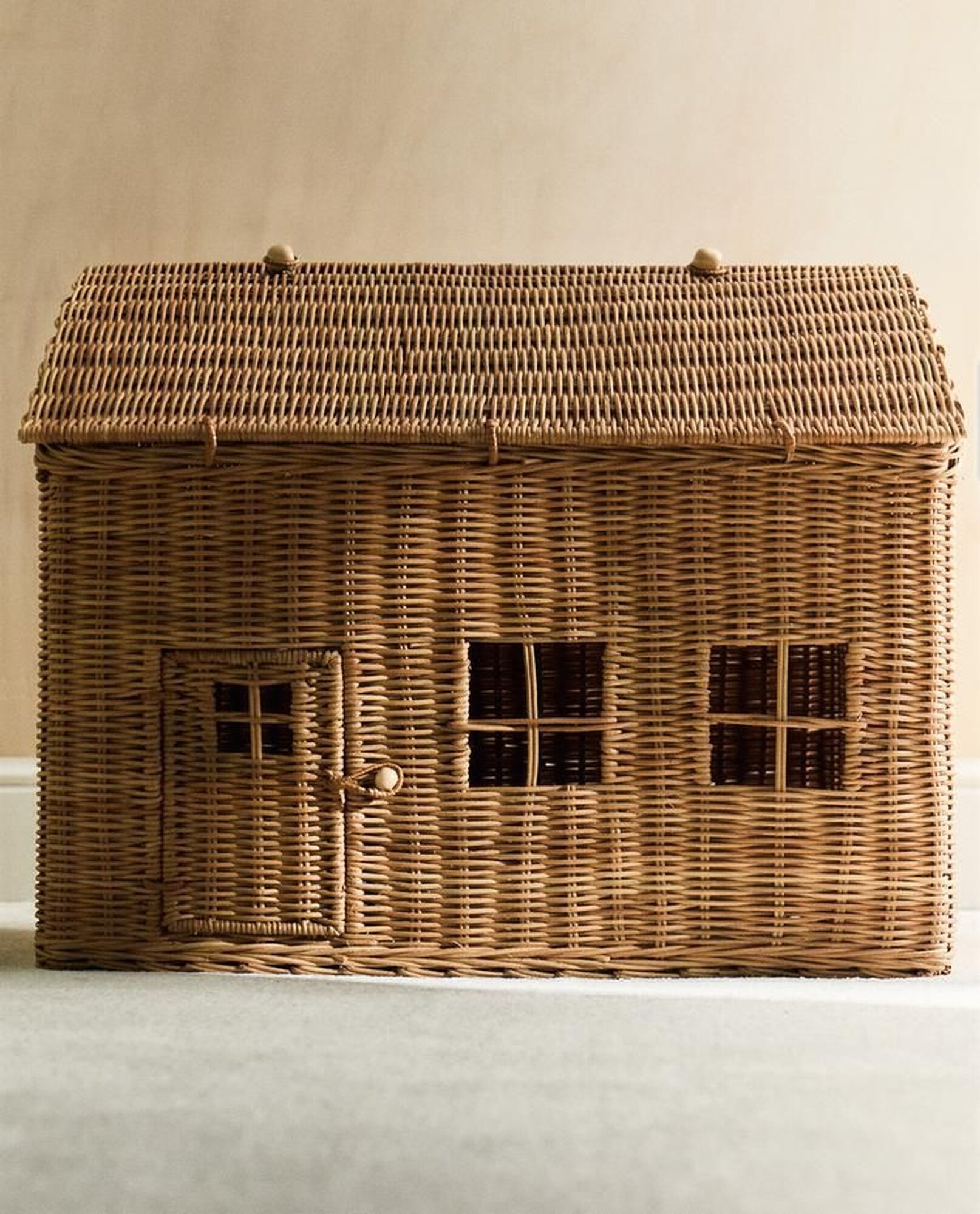 Детская корзина ZARA HOME 4687/049 - в форме домика, 55 x 40 x 45 см, цвет светло-бежевый