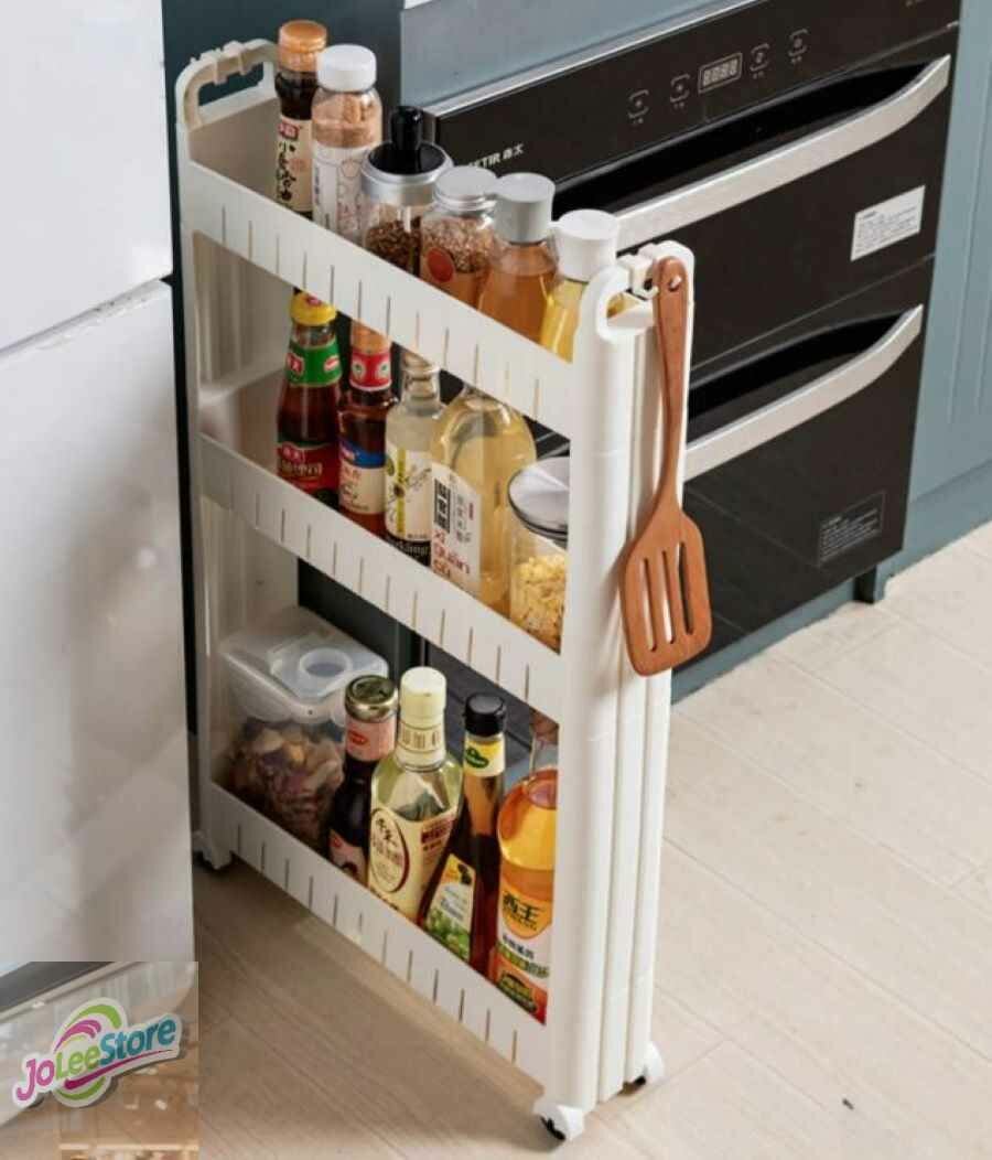 Шкаф в ванную, кухню напольный узкий на колесиках , этажерка для ванной и кухни тумба