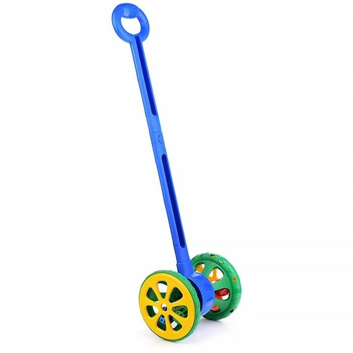 Каталка Нордпласт "Веселые колесики" с шариками, сине-зеленая (760/1)