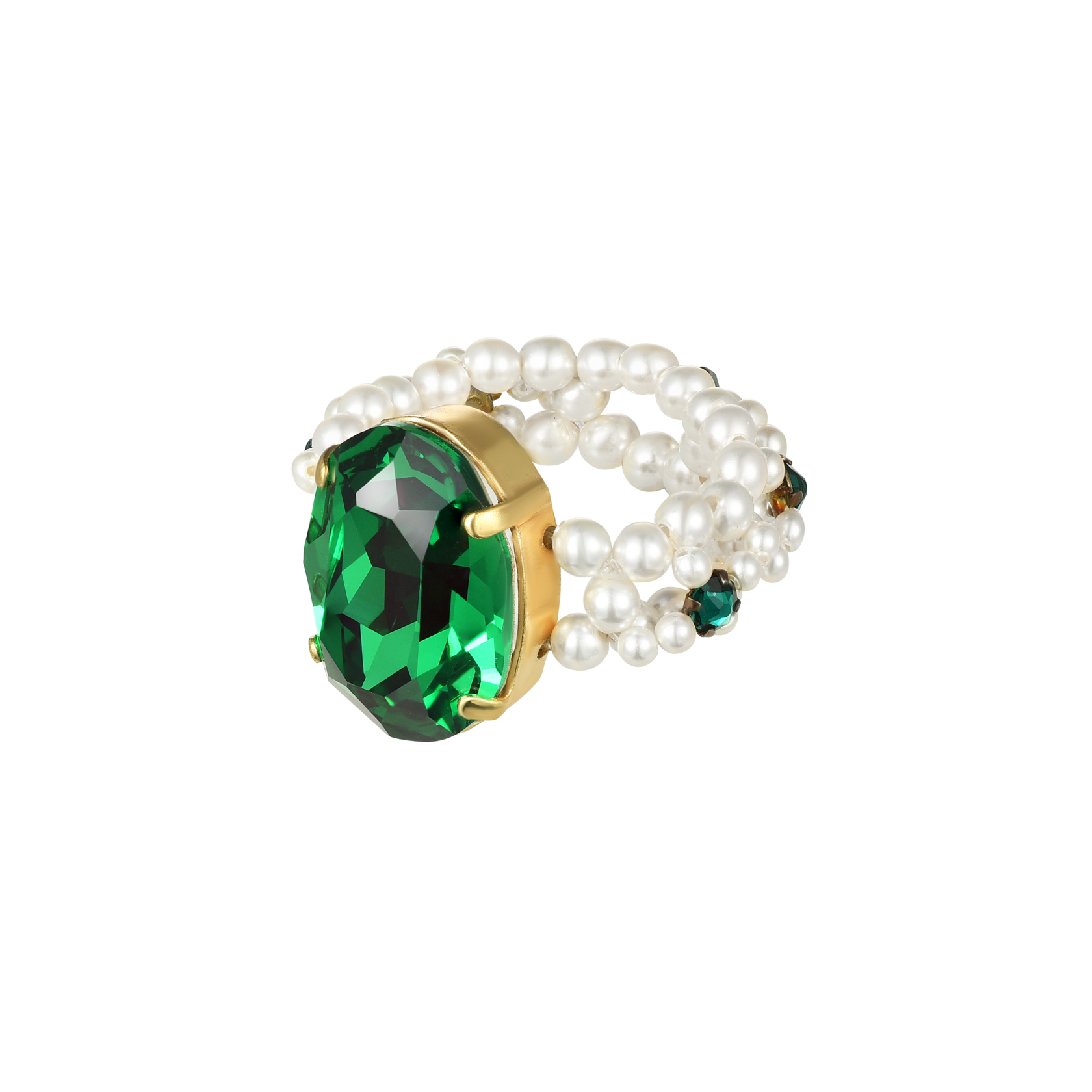 Кольцо плетеное, кристаллы Swarovski