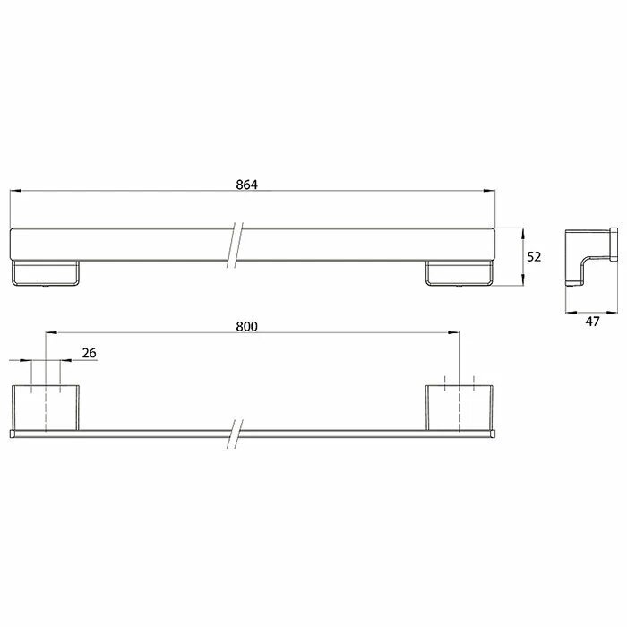 Emco cue полотенцедержатель 800 мм, хром 3260 001 80 3260 001 80