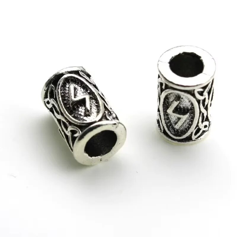 Бусины с рунами викингов AUSHIYA 10 шт. Серебряный, 20