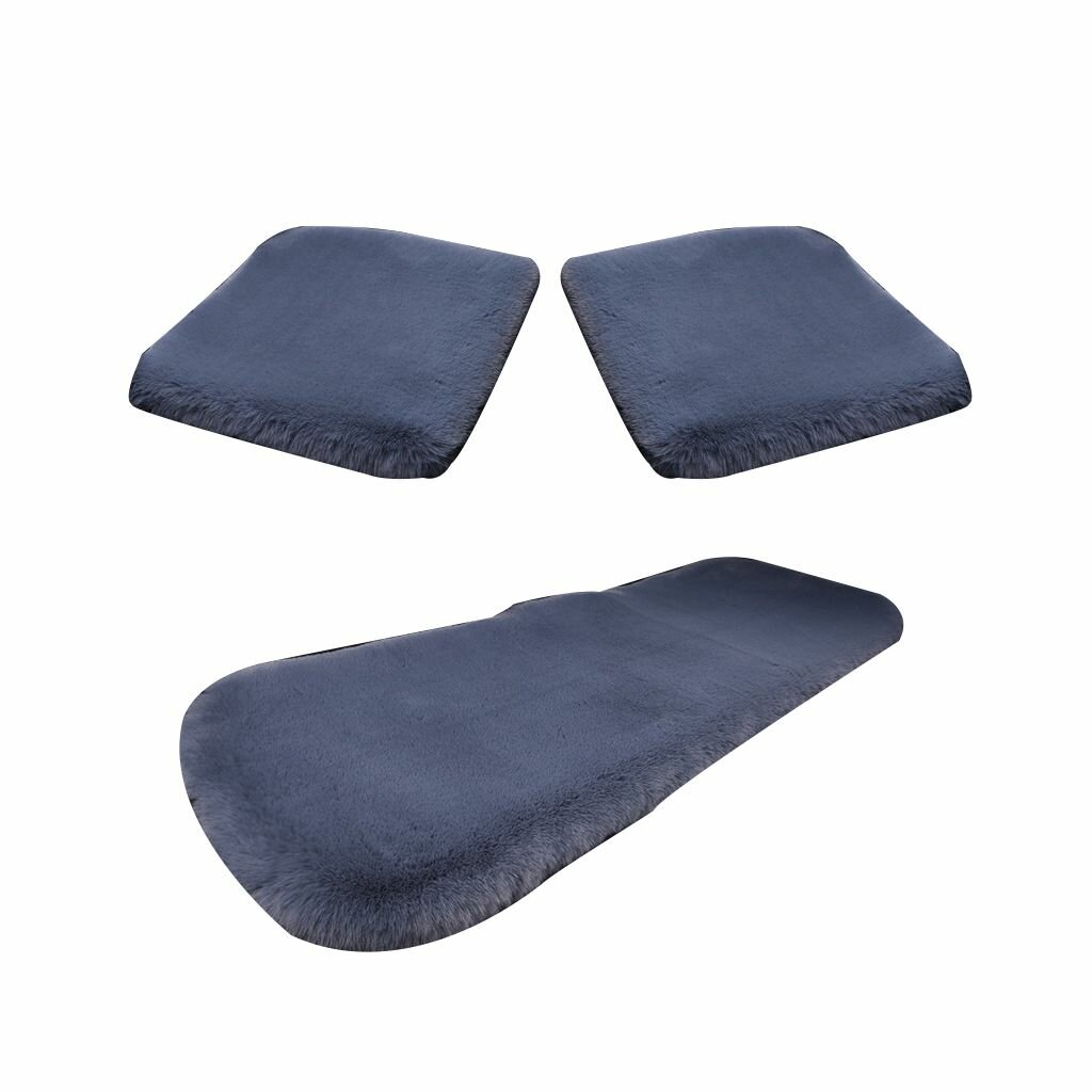 1 комплект из трех частей, подушка для автокресла из искусственного меха кролика-синий