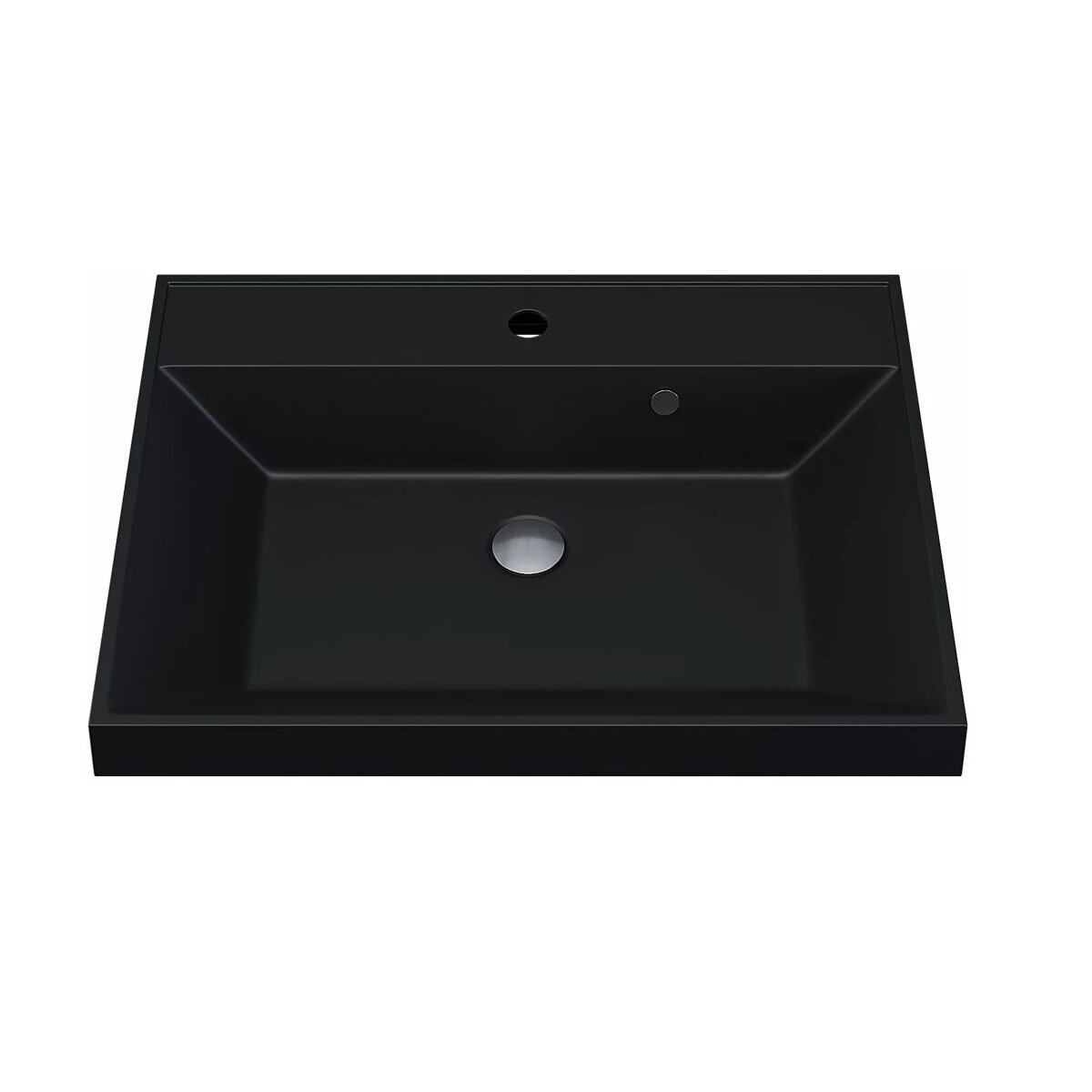 Раковина кварцевая для ванной Uperwood Classic Quartz, 60 см, черный матовый, уголь 291030002