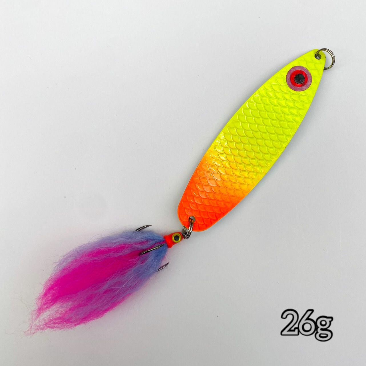 Блесна колебалка с мушкой для ловли горбуши, щуки, лосося, кумжи, судака, крупного окуня