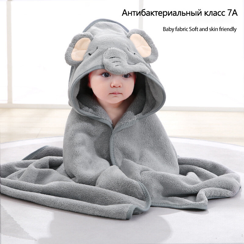 Полотенце детское уголок в подарочной коробке PATRIK SAYLI (105*105) махровое Baby Joy (кремовый-голубой) 200 гр.