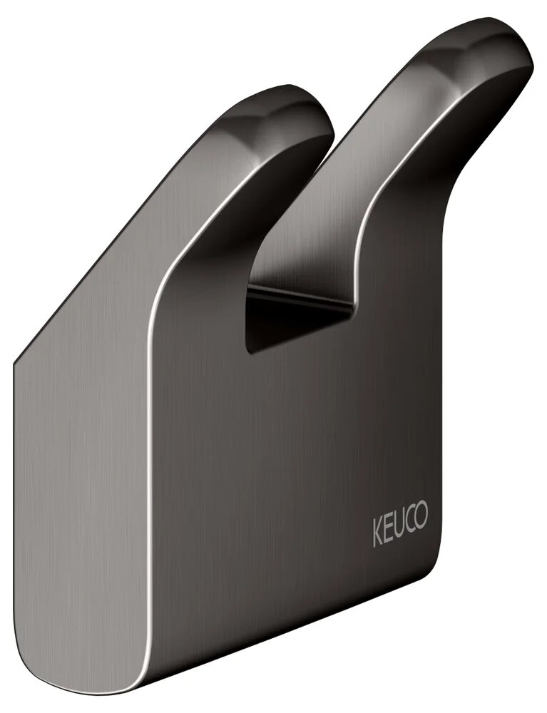 Крючок Keuco Collection Moll 12713 латунный, двойной, черный, вешалка для полотенец в ванную