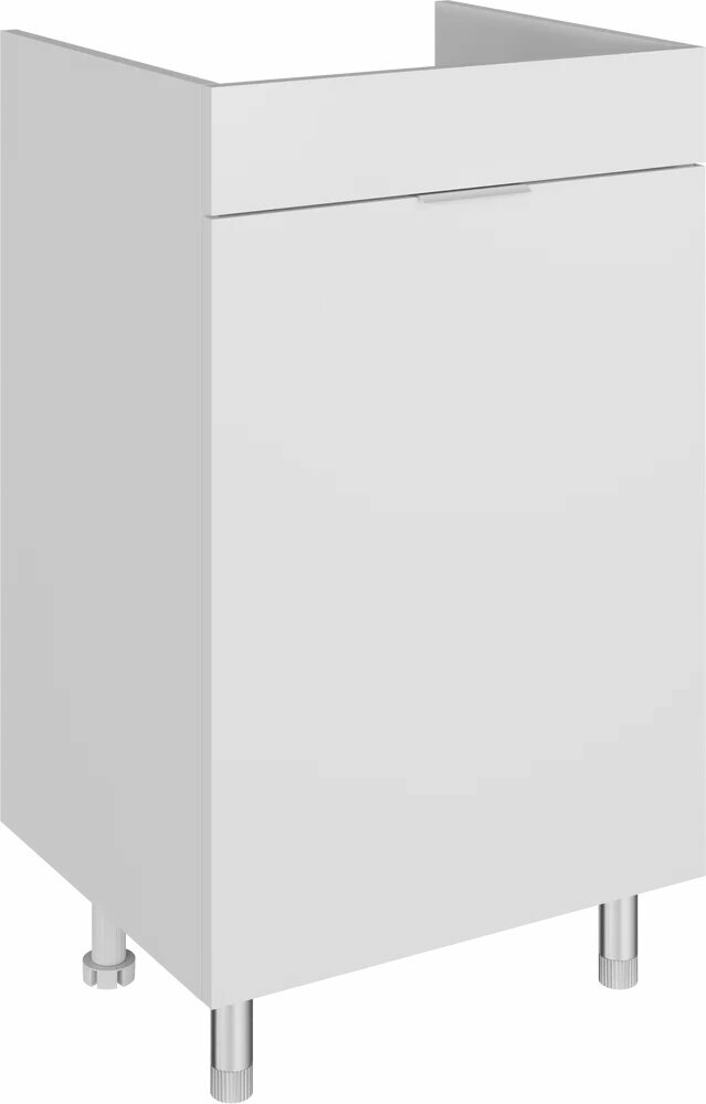 Тумба под раковину без столешницы DIWO Анапа 50 напольная, белая, матовая, тумба для ванной, с дверками