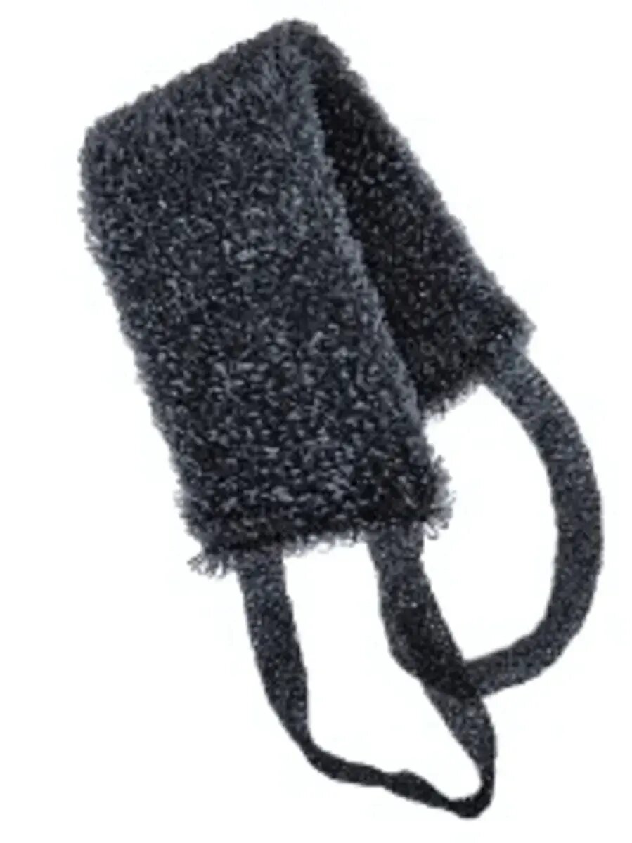 Мочалка для тела TERRY с массажным эффектом, полипропилен и поролон, 43х11 см, черный