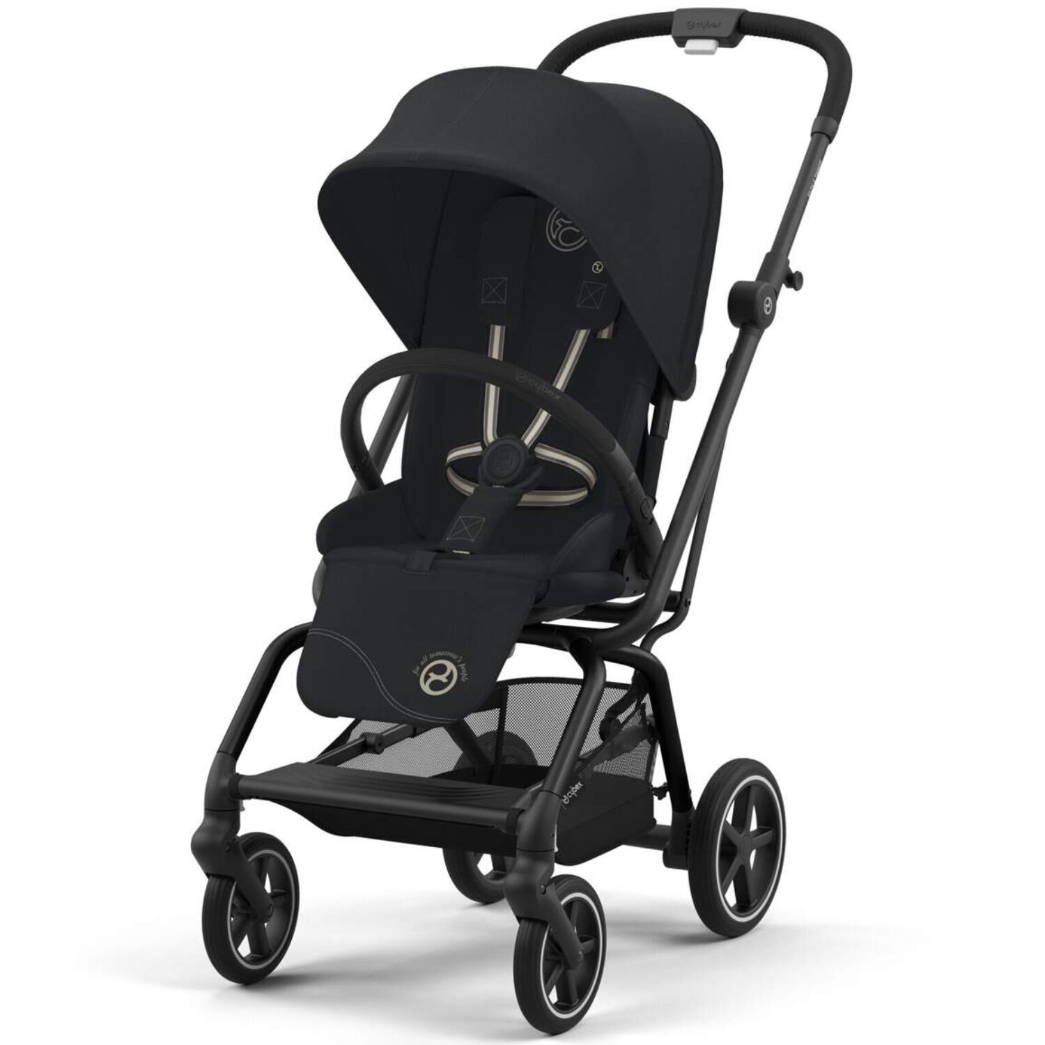 Коляска прогулочная Cybex Eezy S Twist+ 2 BLK Magic Black с дождевиком и бампером