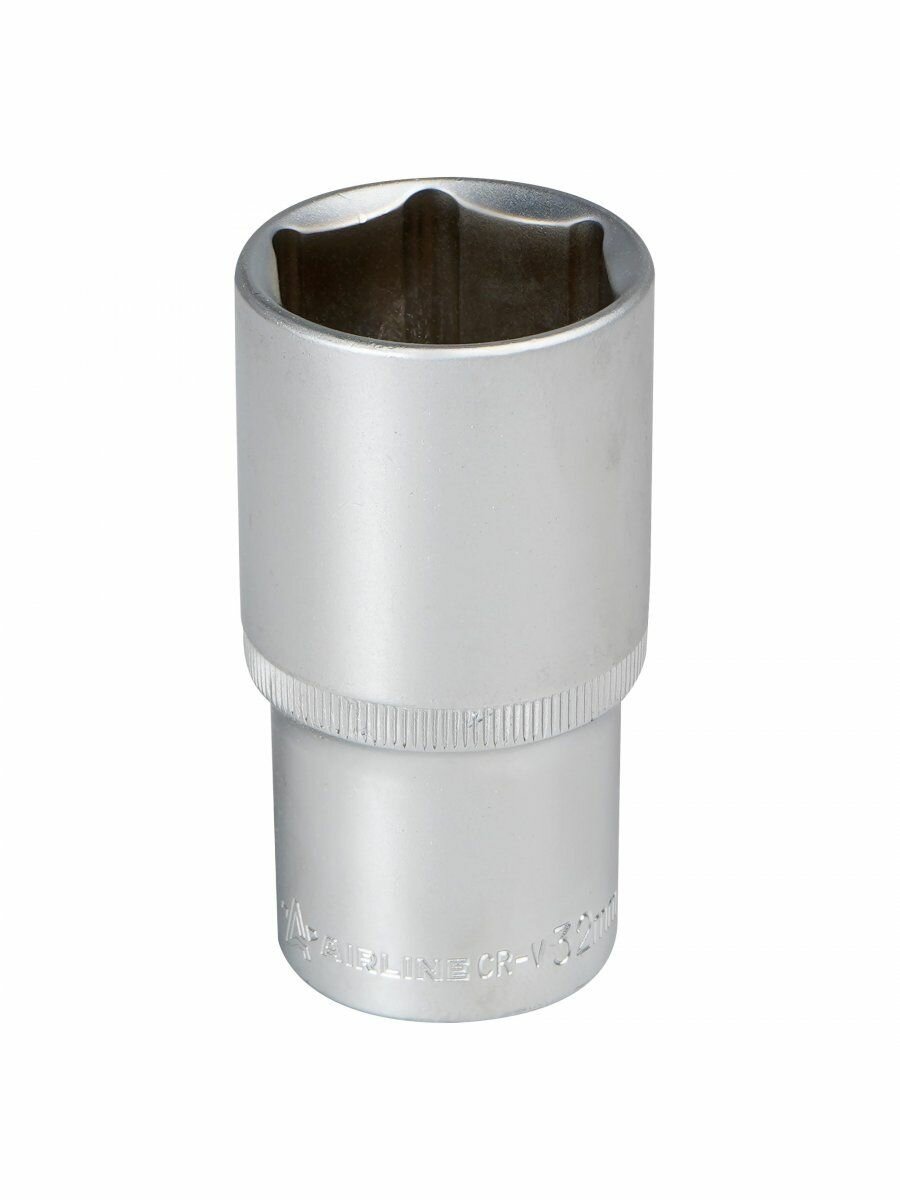 Головка торцевая, 1/2" DR, шестигранная, 32 мм, глубокая AIRLINE, 2 шт. - набор глубоких головок, профессиональные для автосервиса AIRLINE ATAO078