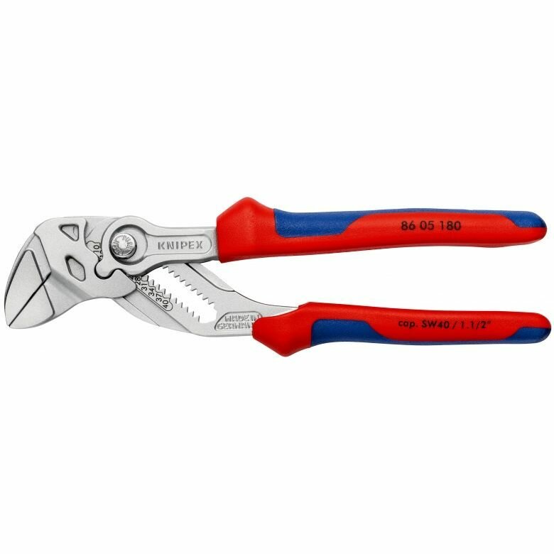 Knipex(Книпекс) Клещи переставные-гаечный ключ, зев 40 мм, длина 180 мм, хром.