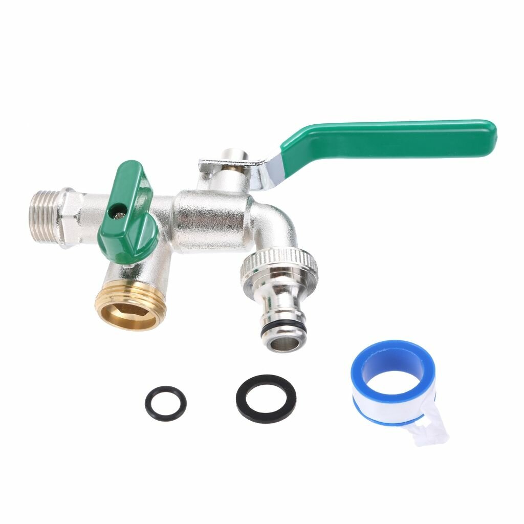 Садовый кран с двойным открыванием и двойным управлением