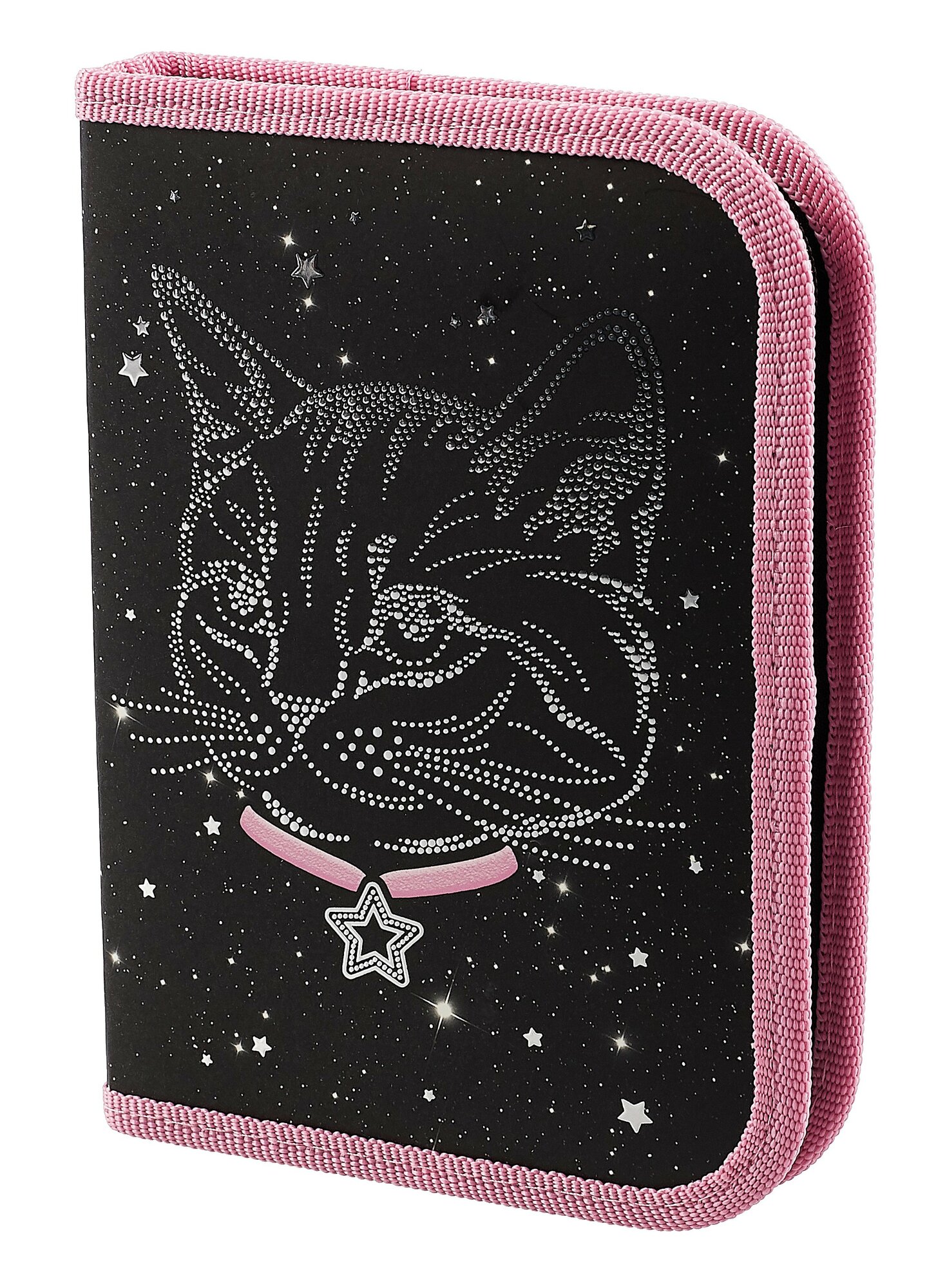 Пенал 1 отделение "Созвездие кота" 19*13 см, молния