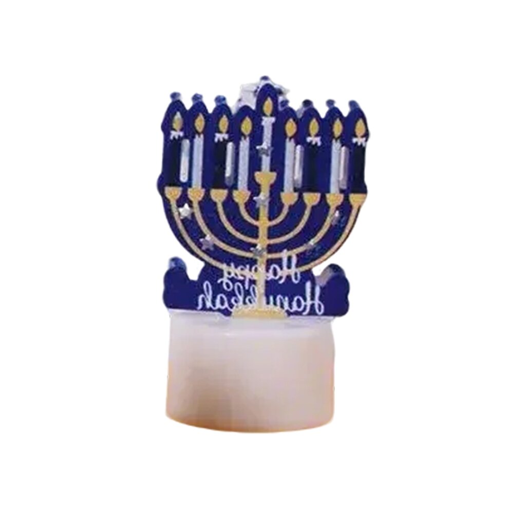 1 светодиодная ханукальная свеча, девять подсвечников