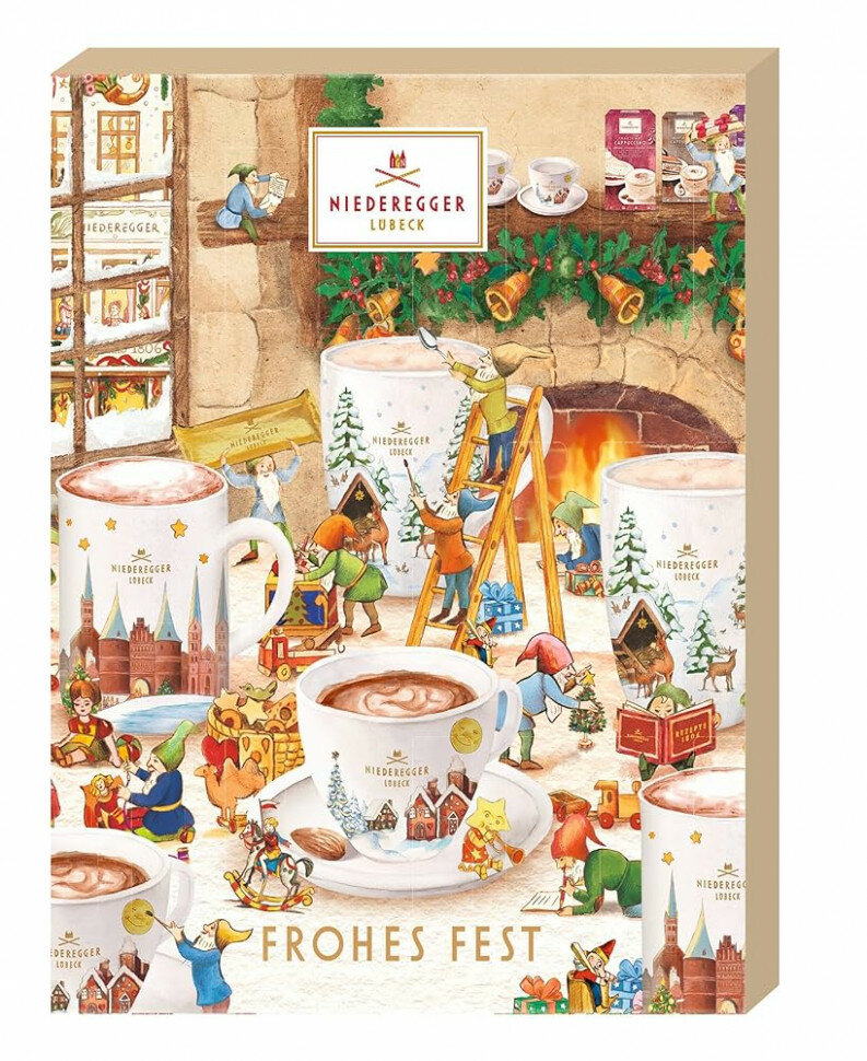 Адвент-календарь Niederegger "Ассорти горячих напитков", 548 г