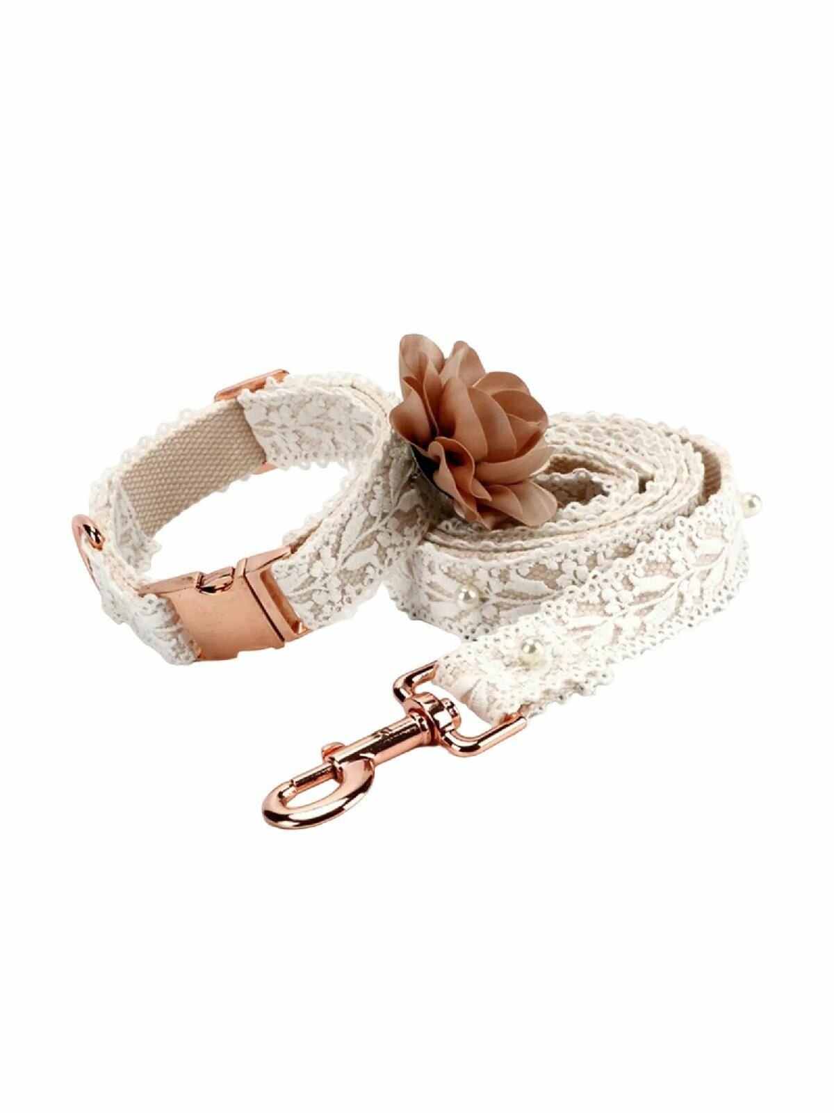 Фурнитура для ошейников и поводков, Кружевной нагрудный ремень для домашних кошек и собак с цветочным рисунком-S