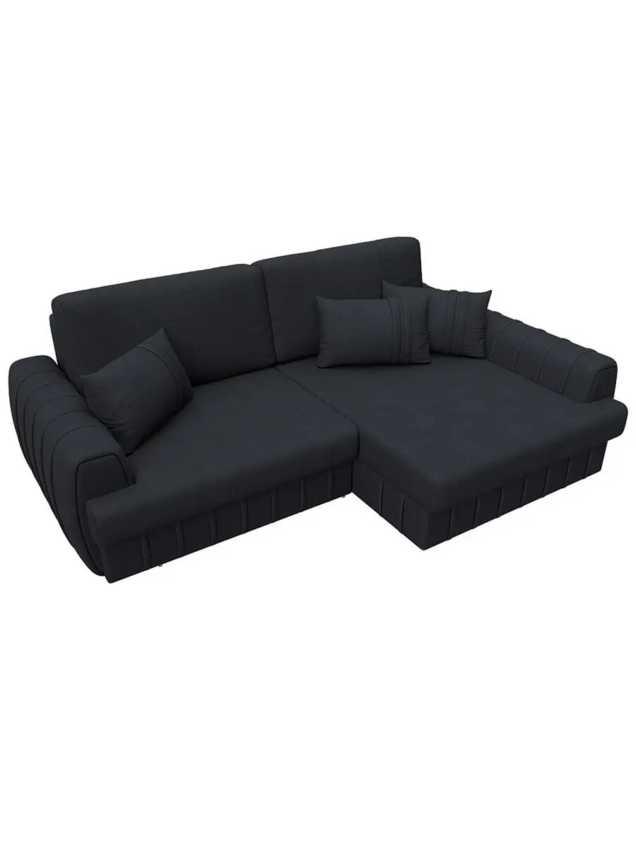 Диван угловой Монако, 240x93x163 см, со спальным местом 143х195 см, пружинный матрас, ящик для белья, угол справа, замша