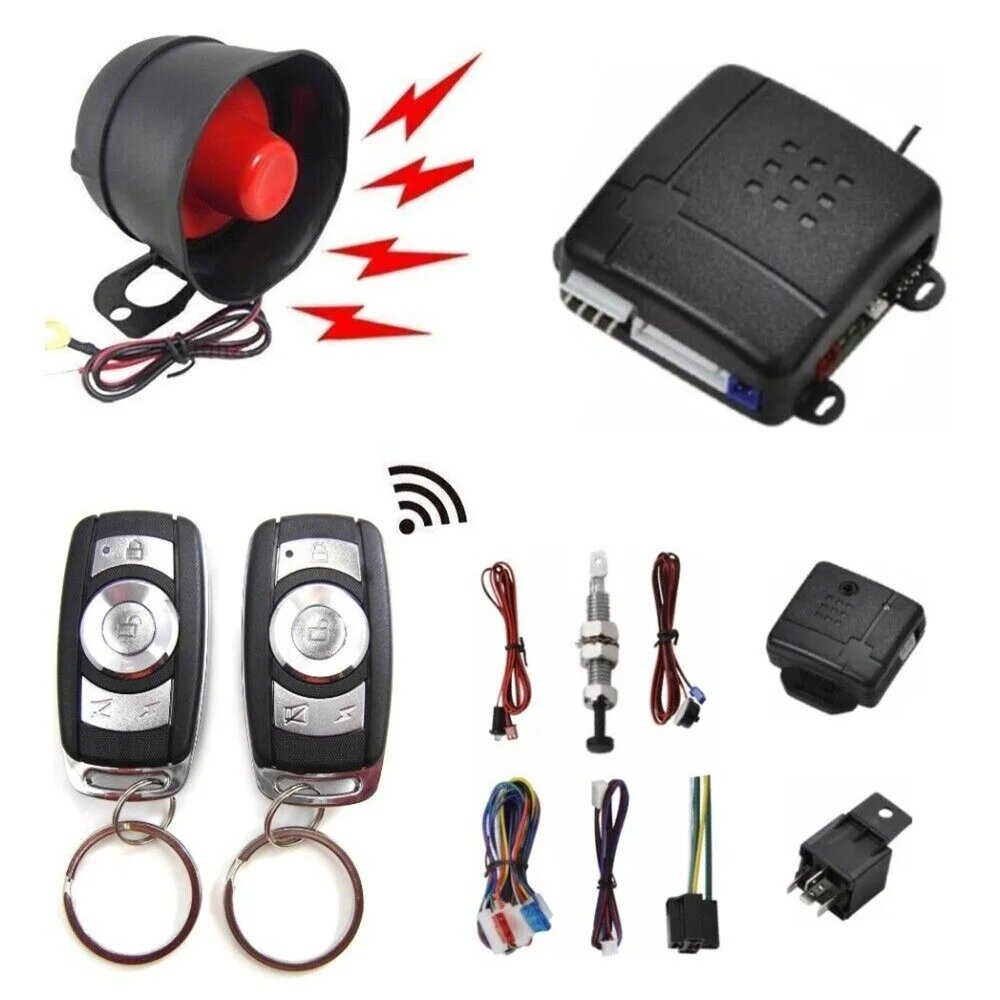 1 комплект автомобильной сигнализации, дистанционное управление автомобильной системы охранной сигнализации, автоматическая вибрационная сигнализация, противоугонная система безопасности