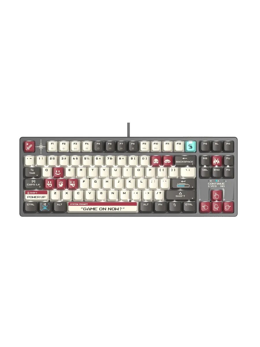 Клавиатура Bloody S87 Pixels Red механическая серый/белый