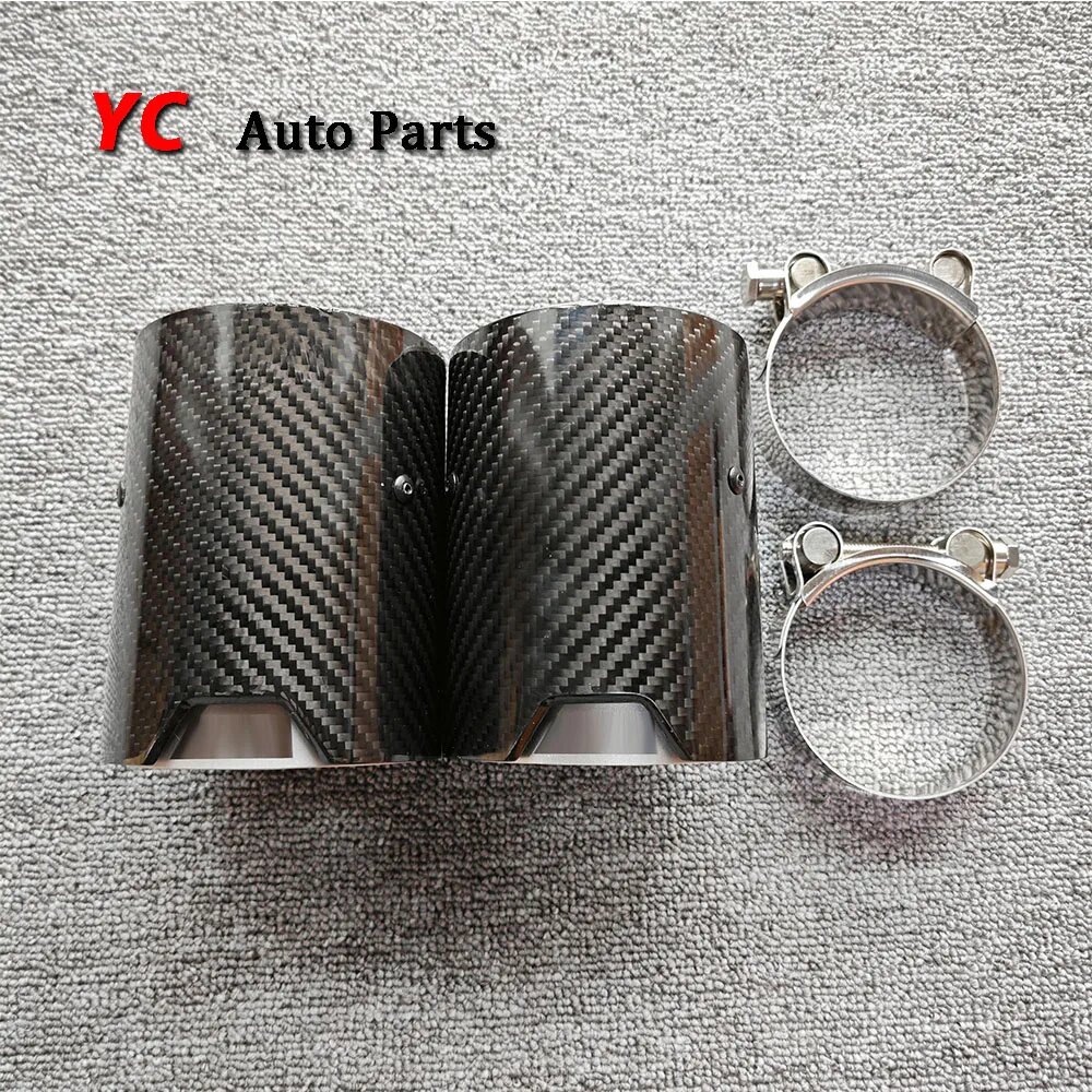 Цельный короткий глянцевый выхлоп из углеродного волокна под матовым глушителем, выхлопные насадки, 76MM IN-105MM OUT