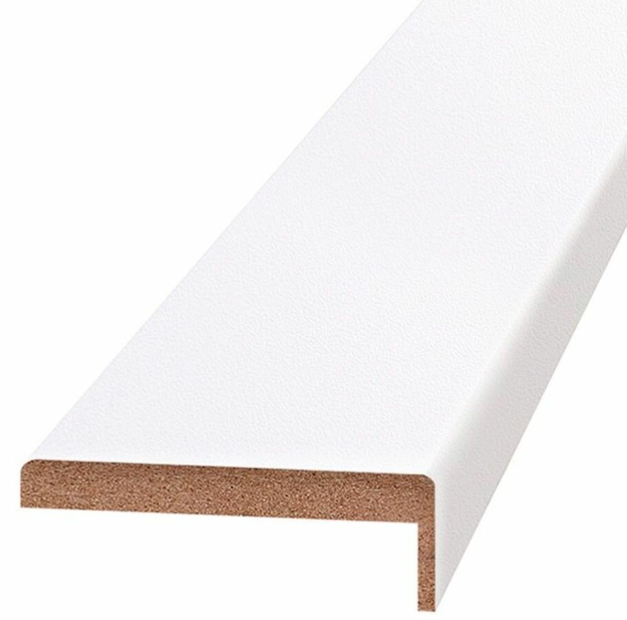 Олови наличник телескопический ПВХ 2200х70х8мм Кристалл Белый