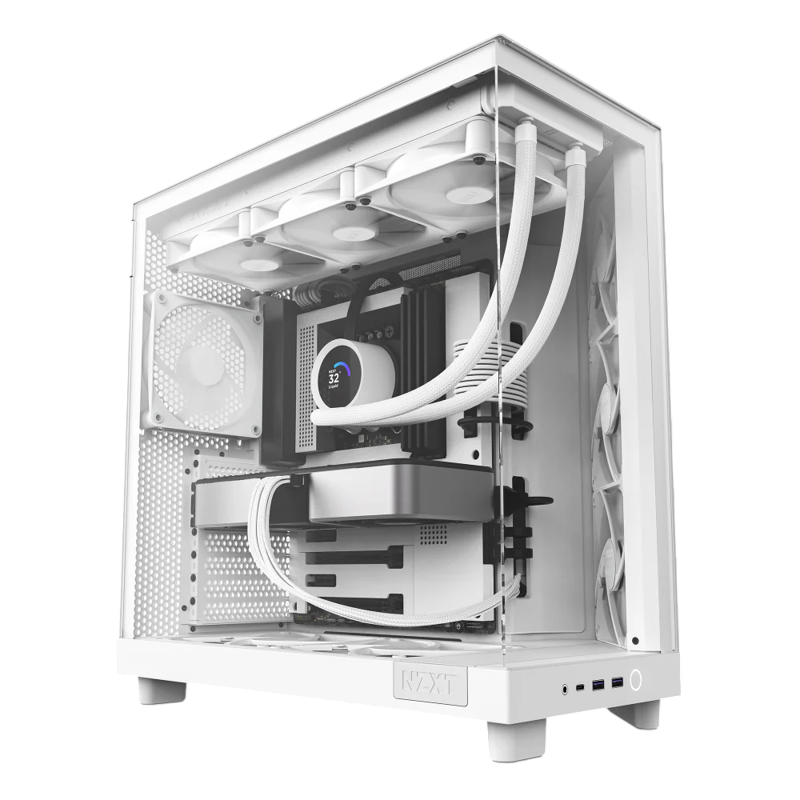 NZXT Корпус Miditower NZXT H6 Flow CC-H61FW-01, ATX, белый (без БП)