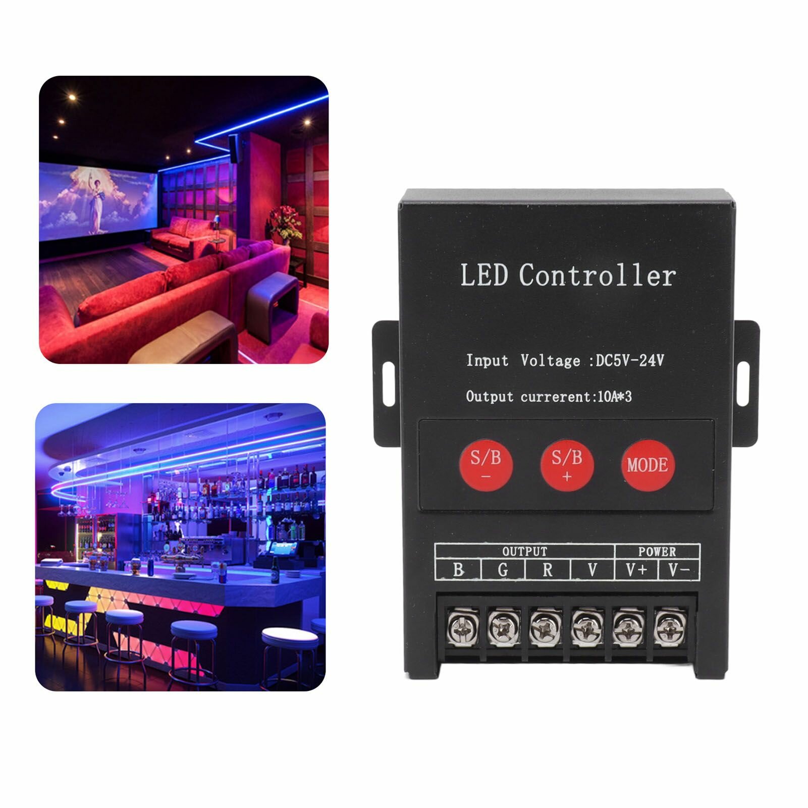 RGB светодиодный контроллер высокой мощности, беспроводной железный корпус, 15 режимов, красочный световой контроллер для дома в отеле KTV