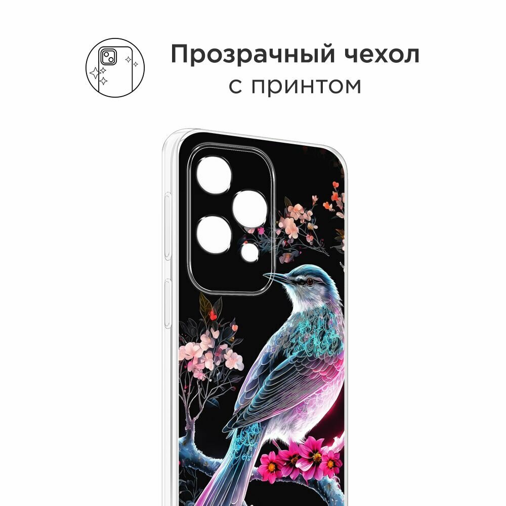 Чехол на Samsung Galaxy Note 9 / Самсунг Галакси Нот 9 с принтом "Птица на цветущем дереве" — фото 1