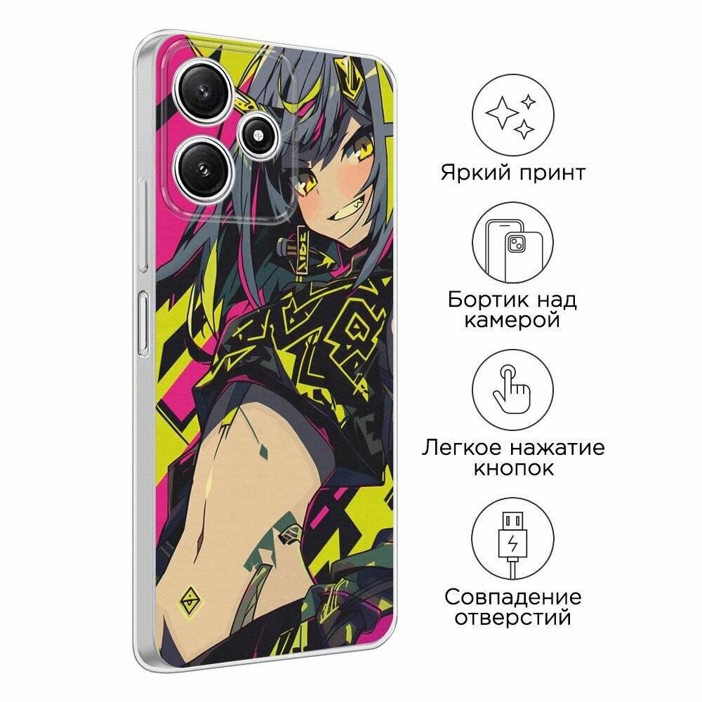 Чехол на Xiaomi Redmi 12 5G / Сяоми Редми 12 5G с принтом "Девушка в кибер костюме" — фото 1