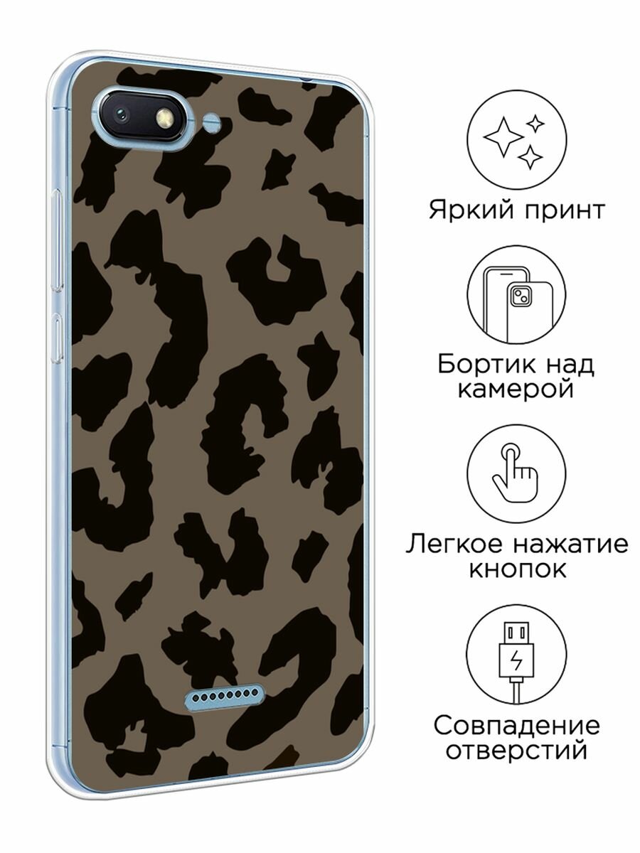 Чехол на Xiaomi Redmi 6A / Сяоми Редми 6А с принтом "Леопардовые пятна паттерн 1" — фото 1