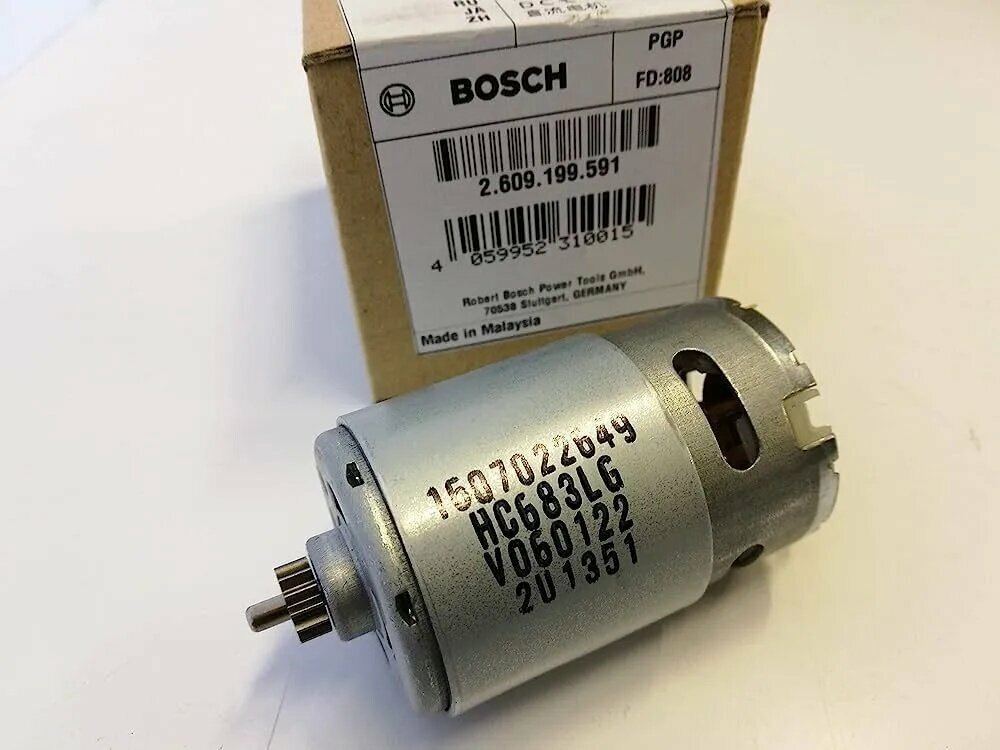 Мотор постоянного тока Bosch 2609199591 подходит для дрелей-шуруповертов GSR 18-2-LI, GSR 14,4-2-LI.